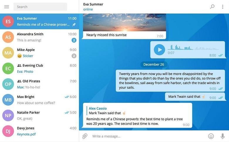 Telegram's desktop update adds design tweaks and custom themes (update)