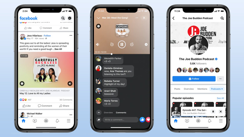Facebook launches its Clubhouse clone and podcast streaming